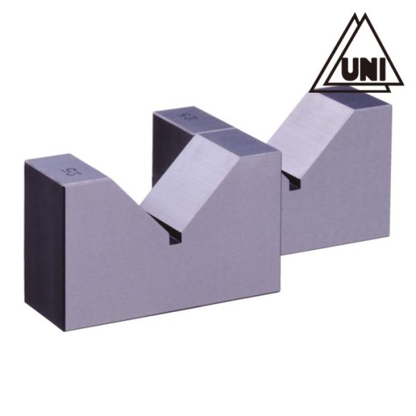 ユニ Vブロック|特長:V溝は90°精密仕上げされており円筒の検査、丸棒の精密ケガキなどに使用します。 2個1組となっています。