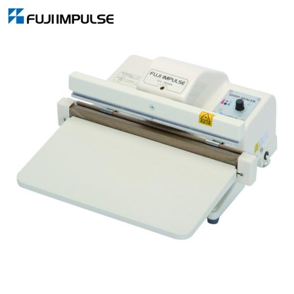 富士インパルス 卓上シーラー|特長:両手で袋を持ったまま、軽くテーブルを押し下げるだけで強加圧力が加えられ丈夫で美しいシールができます。 店頭での個包装に最適です。