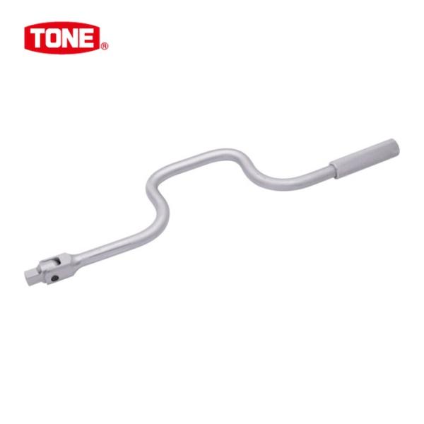 TONE スピーダーハンドル|特長:握り部で軽く押しつけながら、片方の手でクランクを回して使用する、早回しのできるハンドルです。 横に倒すと強力に締めることができます。