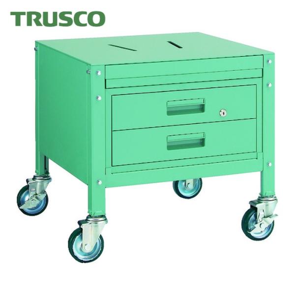 TRUSCO ボール盤台|特長:台の天面に各社のボール盤およびタッピングボール盤が簡単に取り付け可能です。 引き出しは鍵付で、引き出し上部に油受け皿が付いているので、引き出し内に油、切り粉などの入る心配がありません。