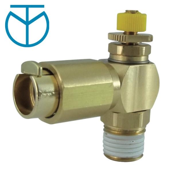 チヨダ スピードコントローラ|特長:ストッパー部分への溶接スパッタの付着を防止するスリーブ付溶接治具専用タイプです。 耐スパッタチューブの剥離後の内管と継手の接続部にスパッタが付着する事もありません。