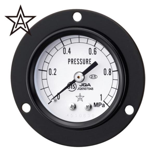 右下 一般蒸気用圧力計|特長:形状が小さく、スペースがせまいところでの使用に適します。 指針の動きが円滑でスムーズな計測が可能です。 JIS B 7505・1規格品です。