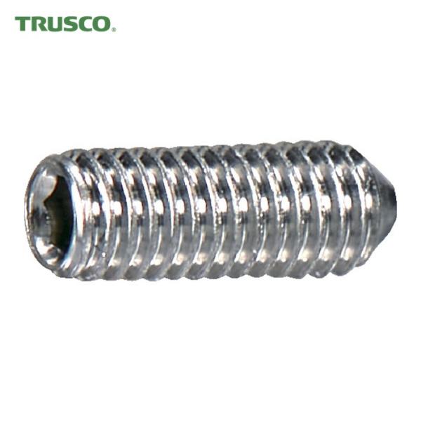 TRUSCO 六角穴付止めねじ|特長:ステンレス(SUSXM・7)で割れ、欠けが無く磁性をほとんど帯びません。 六角レンチで締められるので機械組み立てに最適です。