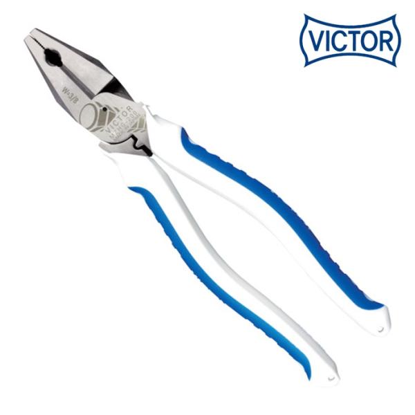 Victor 圧着ペンチ|特長:掴む・切る・修正・簡易圧着がこれ1丁でできます。 ネジ山修正機能部分にも高耐久加工しています。 薄型軽量で携帯性がUPしたペンチです。