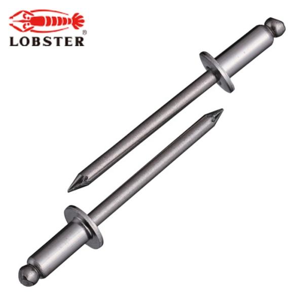 エビ ブラインドリベット|特長:片側から複数の母材をワン・アクションで締結できますので作業の省力化や生産性の向上に貢献します。 マンドレルもボディもステンレス製なので、強度が必要な場所に最適です。