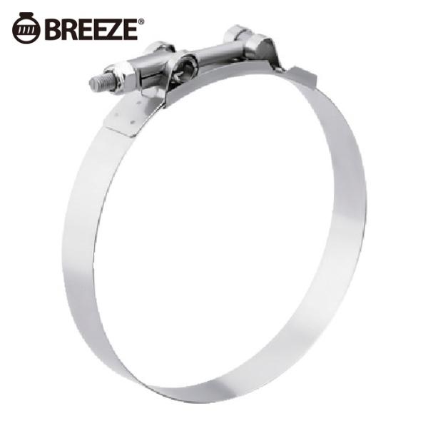 BREEZE ホースバンド|特長:標準タイプのTボルト式ホースバンドで汎用的にご使用できます。 オールステンレスなので衛生面で厳しい環境下でもお勧めできます。