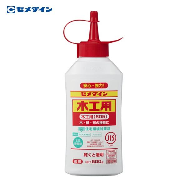 ・使いやすく、安全性の高い水系タイプです。・固まると透明になります。・刃物を傷めず切削加工できます。・JIS F☆☆☆☆規格品です。・日本接着剤工業会 JAIA 4VOC基準適合品です。・内装木工事全般、家具・建具の製作に。・木・合板・紙・...