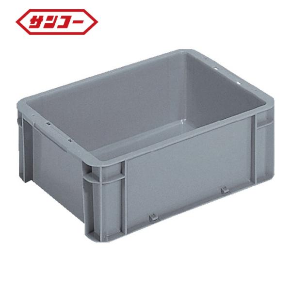 サンコー ボックス型コンテナ|特長:全面ベタ目の多目的通い箱です。 底面強度抜群タイプのコンテナーです。
