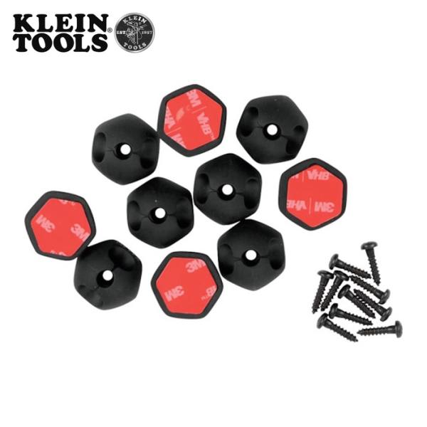 KLEIN ケーブルクリップ|特長:スタイリッシュなデザインでスマートに配線を固定できます。 両面テープ固定とビス固定と2通りの固定方法が可能です。