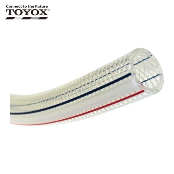 TOYOX 工業用ホース|特長:【耐油ホース】一般的な塩ビホースに比べ耐油性が良く硬化しにくい耐圧ブレードホースです。 油だけでなく水・薬品・エア等様々な流体で使用可能な多目的耐圧ブレードホースです。 【長持ち】従来の塩ビブレードホースに比...