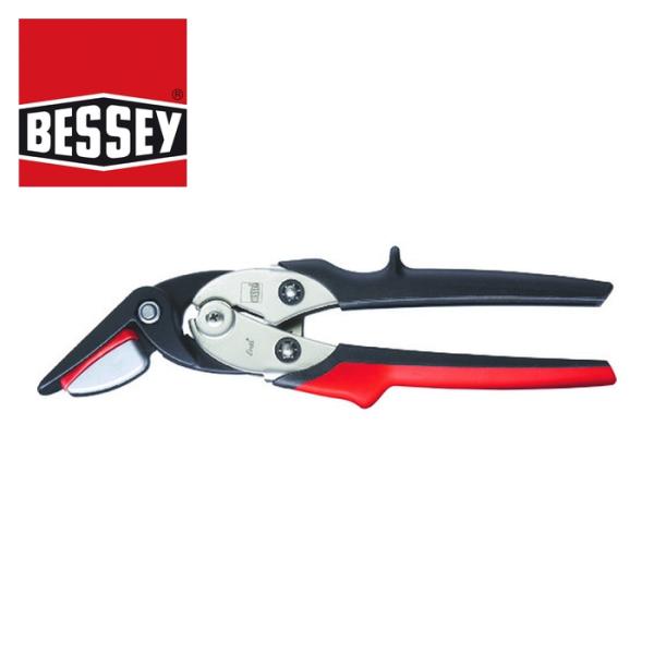 BESSEY ハサミ(ハード向け)|特長:帯鉄切断時に跳ね上がりません。 下部ジョーはフラットになっており帯鉄の下へ簡単に入れることができます。 握り部はソフトクッションを挿入した樹脂でできています。