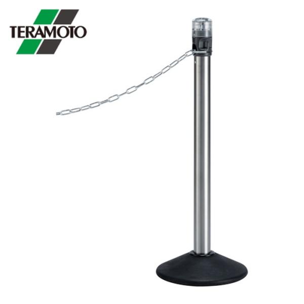 テラモト プラチェーンスタンド|特長:太陽光発電付LEDライトで夜間でも存在感をアピールします。 昼夜天候を問わず活躍するチェーン内蔵式スタンドです。