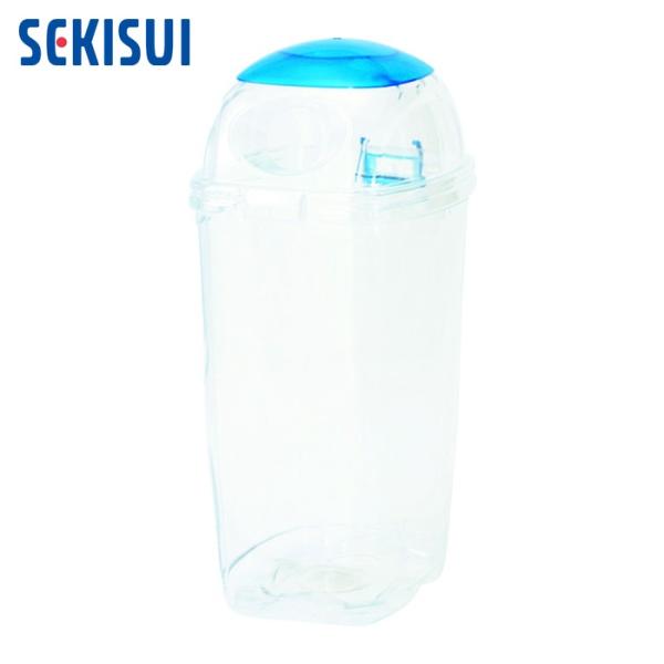 積水 分別ペール|特長:本体部が透明なため内部がよく見え、不審物や分別間違いの投入物を容易に確認することができます。 頭部の色分けにより投入物を区別することができ、分別回収に適しています。 点字付分別表示シール(1枚)付です。