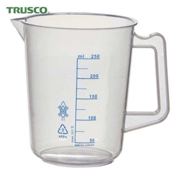 TRUSCO ビーカー|特長:エンボス加工に比べ、青い目盛で視認性が良いです。 耐薬品性に優れています。 オートクレーブ滅菌可能です。