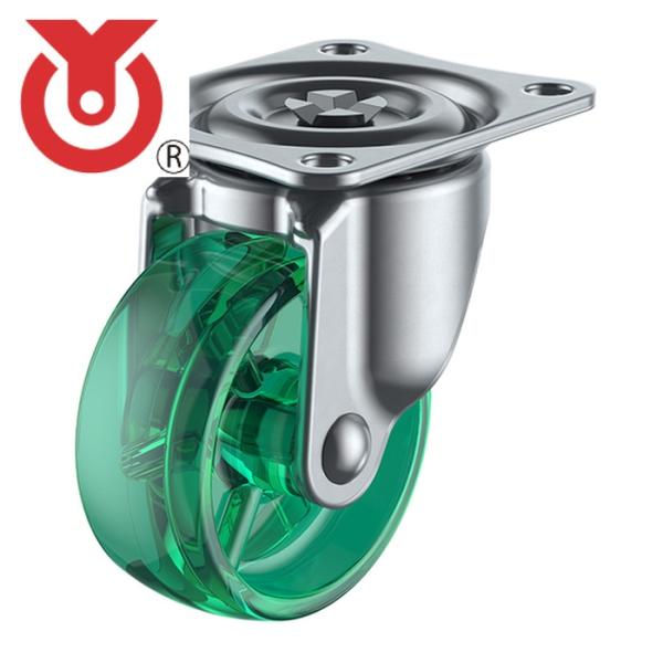 ユーエイ プレート式樹脂キャスター|特長:始動抵抗が軽く、使いやすいキャスターです。 床面を汚しにくいポリカーボネート製キャスターです。 車輪カラーバリエーションを用途に応じて使い分けることができます。