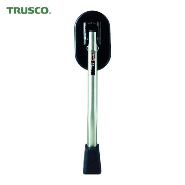 TRUSCO ドアストッパー|特長:大型強力ゴムキャップでガッチリ固定します。 補助板により木やアルミのドアにも固定できます。 足で軽く押し下げるだけで、ドアをお好みの角度で固定することができます。