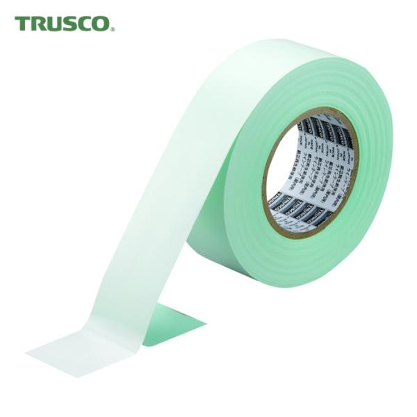 TRUSCO ラインテープ|特長:粗面にもよくなじむ特殊な粘着剤を使用しています。 接着力が強力で、汚れにくく、耐摩耗性・耐久性に優れたタイプです。