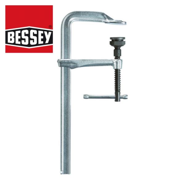 BESSEY L型クランプ|特長:角度自在キャップ付で交換も可能です。 特殊熱処理のオールスチール製鉄工重量物用スピードクランプです。 開き150mmのとき最大締め付け圧は8。