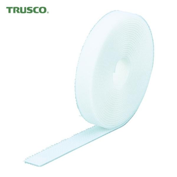 TRUSCO 結束テープ|特長:片面にフック・片面にループの付いた両面タイプのマジックテープ[[R下]]です。 必要に応じた長さでカットでき結束用途に利用できます。 耐久性に優れており数年間の屋外使用も可能です。