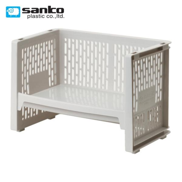 SANKO pla メッシュボックス|特長:積み重ねることで下のスペースも有効利用できるスッキリ整頓ラックです。 リビング、キッチン、サニタリー、クローゼットなど、様々な場所で活躍します。