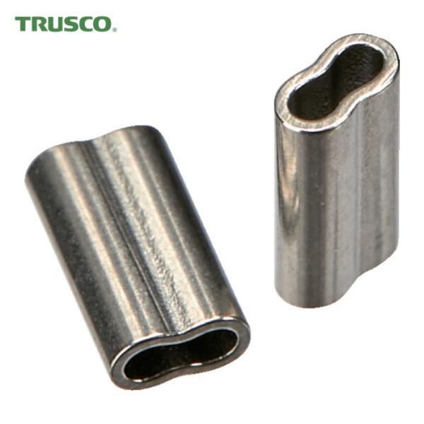 TRUSCO ワイヤロープ用スリーブ|特長:ステンレス製で異種金属による腐食が生じにくい商品です。