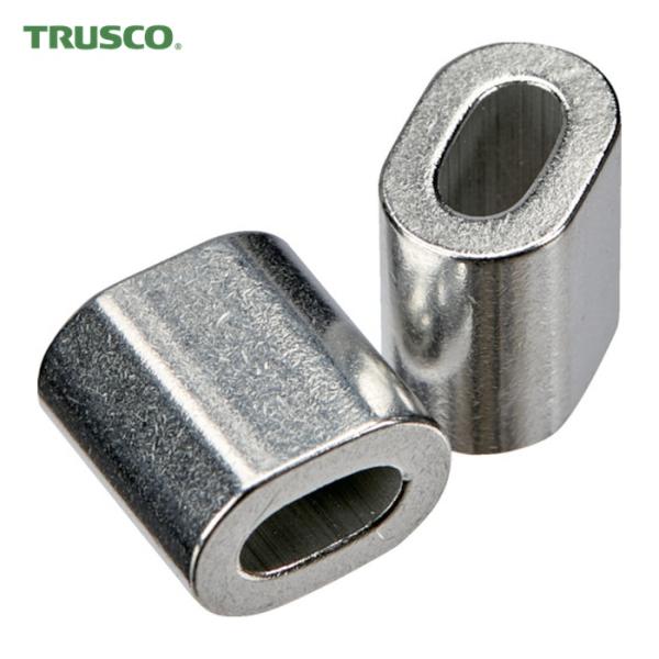 TRUSCO ワイヤロープ用スリーブ|特長:アルミ製で圧着工具でかしめます。