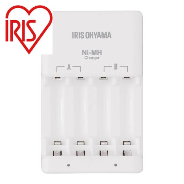 IRIS ニッケル水素電池充電器|特長:単3形と単4形の兼用タイプで、混合充電ができます。 (4本)・ニッケル水素電池を充電します。