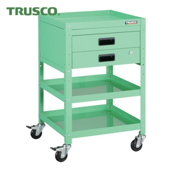 TRUSCO スチール製ワゴン(ボルトタイプ)|特長:車輪と共に車軸もロックするダブルロック仕様のキャスターです。 棚板の組付けは、内側にフランジ付ナットを使用しているため、外側から六角レンチで締め付けることで組み立てが可能です。