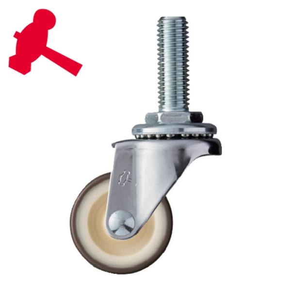 ハンマー ねじ込み式ウレタンキャスター|特長:デザイン性と軽快さを要求される環境で幅広く使用されています。 重量よりも容積の大きな物の運搬に最適です。 RoHS適合品です。