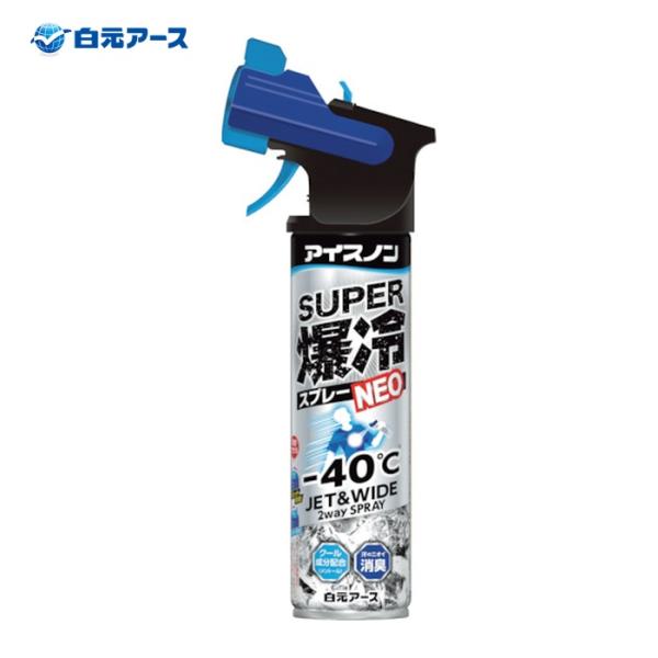 ・服の上からスプレーするだけでマイナス40°C以下のジェット冷気でほてった体を服の上から瞬間冷却します。・ジェットとワイドの2WAYトリガーでピンポイント、広範囲のどちらでも使えます。・服についた汗のニオイを消臭します。・クール成分(メント...