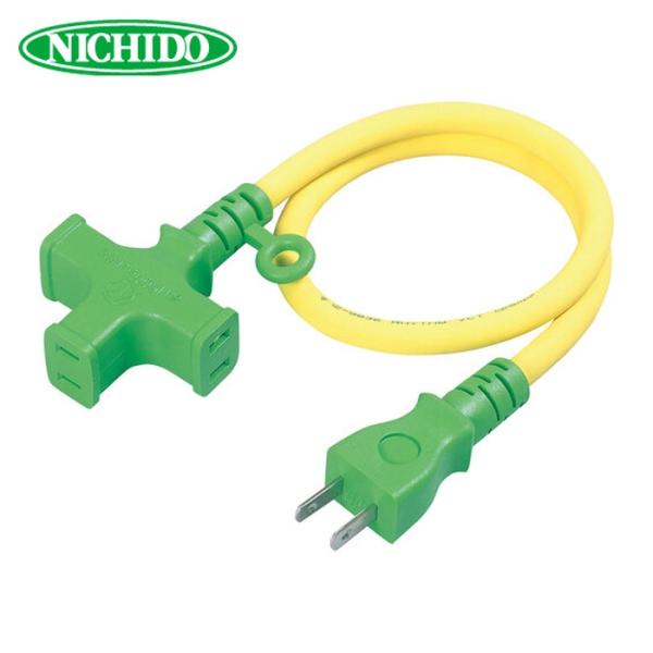 NICHIDO 延長コード|特長:十字型トリプルコンセントです。 最大合計1500Wまで使用可能です。