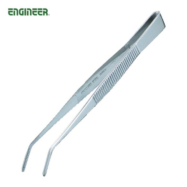 特長●耐食性に優れたステンレス製です。●材質は耐食性、耐酸性に優れたステンレスです。●障害物を避けて使用できる曲りタイプです。●先端部ギザ付き。用途●小物などのつまみ作業。