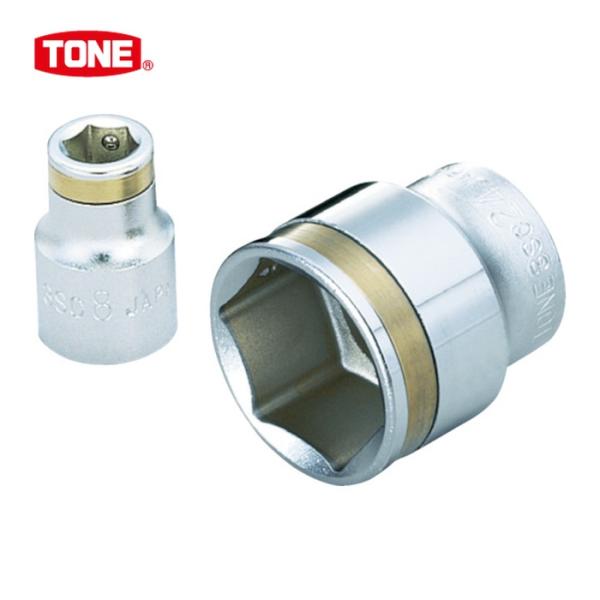 TONE ソケット|特長:着脱作業時にボルト・ナット類の落下を防止します。 マグネット式ではないので、ソケットに鉄粉などが付着することはありません。