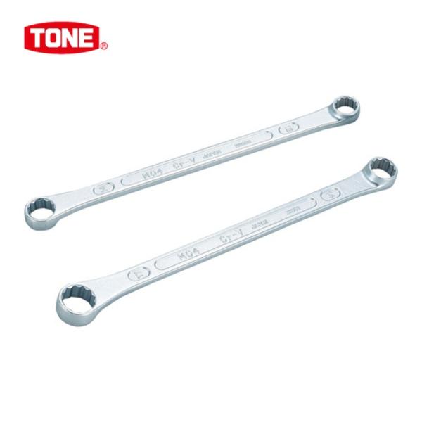 TONE 両口めがねレンチ|特長:高さ制限のある狭い箇所に最適です。 めがね部は12角です。