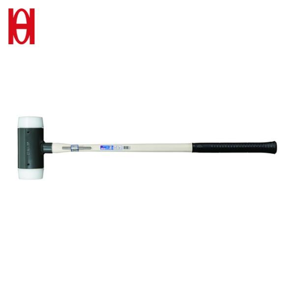 OH ショックレスハンマー|特長:ヘッド内部に小鋼球が入っているので反動を吸収し、楽に作業できます。 グラスファイバー柄は折れにくいので過酷な作業に適しています。 ヘッドは取り替えが簡単です。