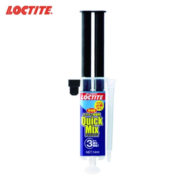LOCTITE エポキシ系接着剤2液タイプ|特長:押すだけで、すぐ使えます。 耐水・耐熱(・10~120°C)・耐候性に優れており、屋内外で使用できます。 硬化後の収縮が少なく、充てん接着ができます。