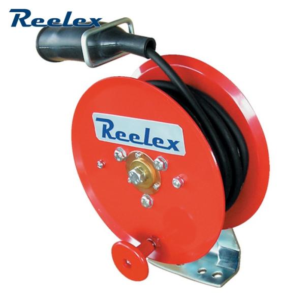 Reelex アースリール|特長:手動巻取式です。 アースクリップはつかみやすい50Aの大型サイズを使用しています。 全アイテムにコードガイドを標準装備し、巻き取りやすくなっております。