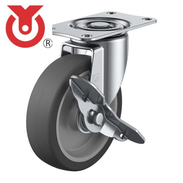 特長●高級感のあるクロムメッキ仕上げです。●床面に跡が付きにくい材質です。●床面を汚しにくいエラストマー車輪を使用しています。用途●台車や家具、什器に。