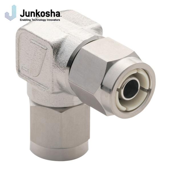 潤工社 チューブ継手(ユニオンエルボ)|特長:ポリウレタンチューブや THV チューブ等の柔軟チューブ対応のステンレス継手です。 チューブの回し切れを防ぐため、スリーブを内蔵した袋ナット(潤工社独自開発)を使用しています。 袋ナットの締めト...