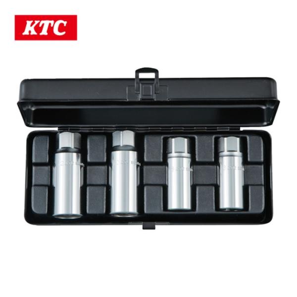 KTC スタッドボルトリムーバー|特長:スタッドボルトリムーバーの4個組セットです。 スタッドボルトの脱着(丸棒にも使用可)締め付け、緩めの両方に使えます。 3つのローラーが3方向からスタッドボルトをつかむため、安定した作業が可能です。