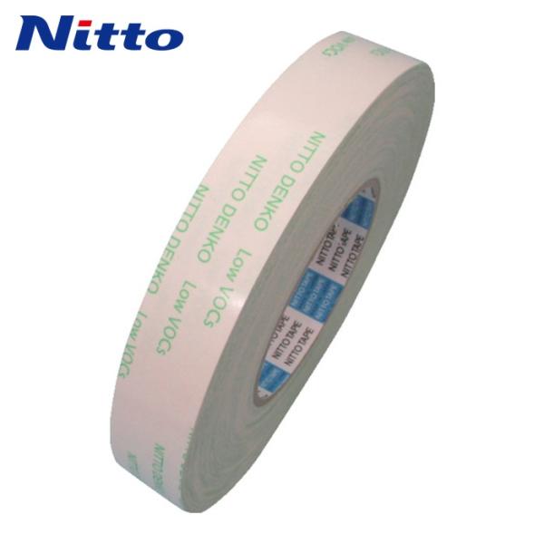 日東 工業用・プロ用両面テープ|特長:無溶剤型アクリル系粘着剤を使用しVOC放散量を抑え、耐反発特性にすぐれた両面テープです。 厚生労働省指定VOC13物質の指針値をクリアしています。 低臭、低VOCです。