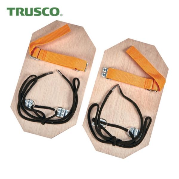 TRUSCO アスファルト用スリッパ|特長:アスファルト舗装仕上げに使用する下駄です。 舗装面の足跡防止、足裏を保護します。 アスファルトの熱による安全靴の劣化を軽減します。