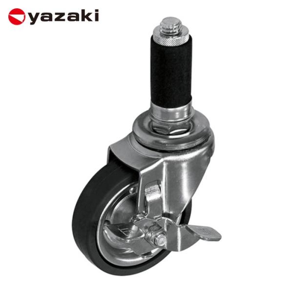 yazaki パイプシステム|特長:イレクターパイプに直接取付けるタイプの金属製キャスターです。 Φ28イレクター専用タイプです。 イレクターパイプ先端に直接取り付けるタイプのキャスターです。