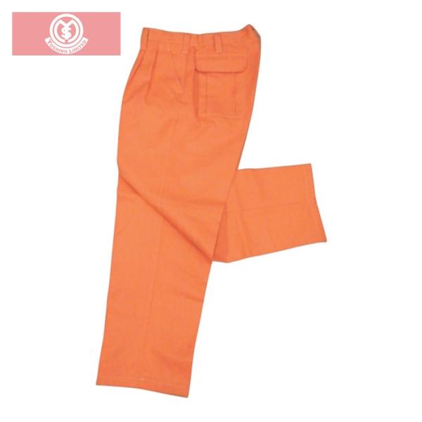 吉野 耐熱ズボン|特長:500°Cで炭化する高耐熱繊維を使用しており、溶融や収縮を起こしません。 通気性がよく、作業の快適性を保ちます。 革製品と違い軽くしなやかで、吸水性に優れ乾きも早いです。