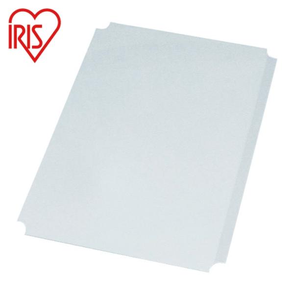 IRIS スチール製パイプ式棚用オプション(メッシュ棚用)|特長:メタルラック専用の透明硬質クリアシートです。 小物などの落下防止に便利です。