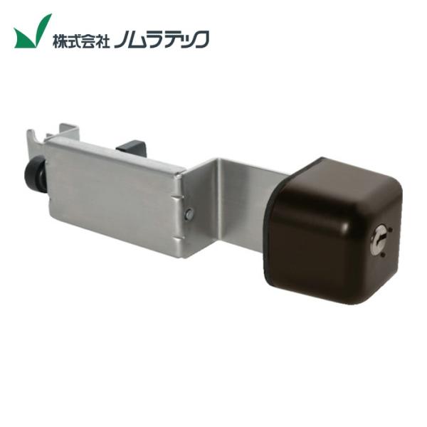ノムラテック 防犯錠|特長:建物にキズを付けずに、専用のディンプル錠で扉を施錠できます。 外開きドア専用です。 鍵は安心、防犯性の高いディンプルキータイプです。