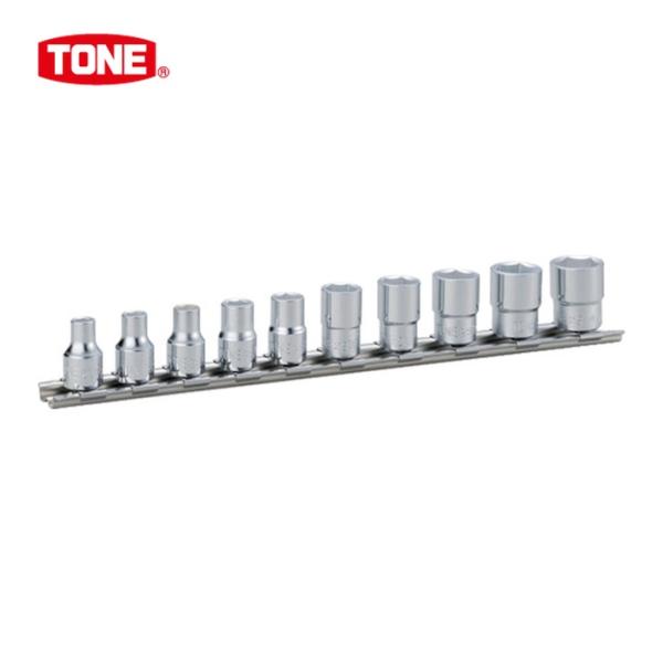 TONE ソケットセット|特長:ソケットの取り外しが容易なアルミタイプのソケットホルダで作業効率がアップします。 産業機械・自動車などの整備に必要な工具を厳選したセットです。