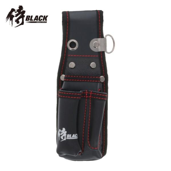 侍BLACK 腰袋|特長:ターポリン生地採用で、摩擦や水濡れに強いです。 工具の出し入れ時に引っ掛からない特殊裁縫です。