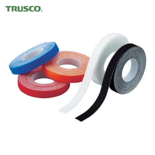 TRUSCO 結束テープ|特長:片面にプラスチックフック・片面に織物ループの付いた両面タイプのマジックテープ[[R下]]です。 必要に応じた長さでカットできます。
