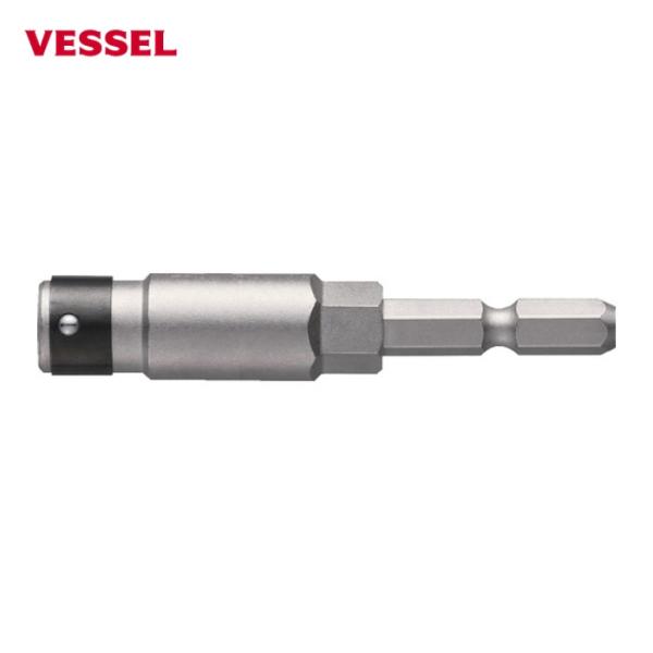 VESSEL ビットホルダ|特長:スパナが使えるボルスター付きです。 軸圧入式で、一体式のものに比べ耐久性8倍です。 両頭ビット、段付ビットが使えます。